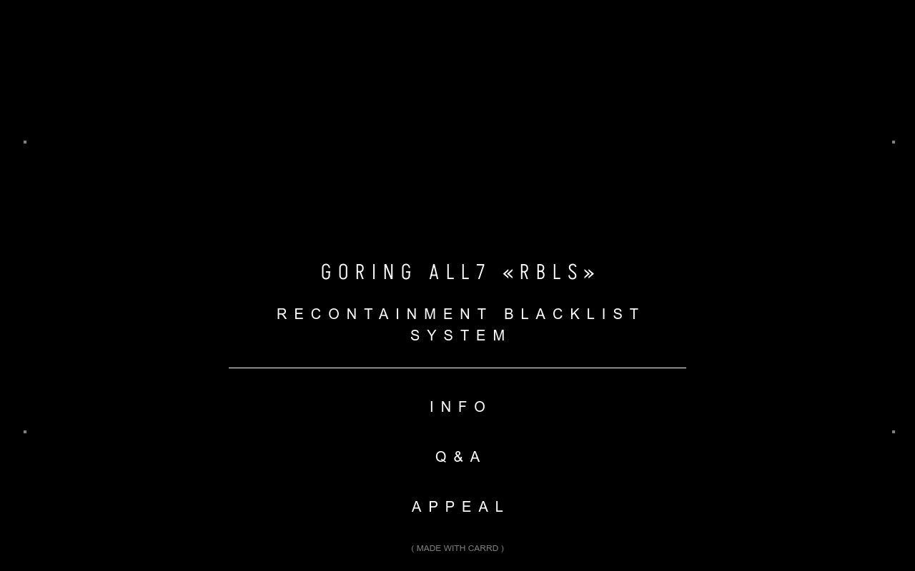 Recontainment Blacklist System